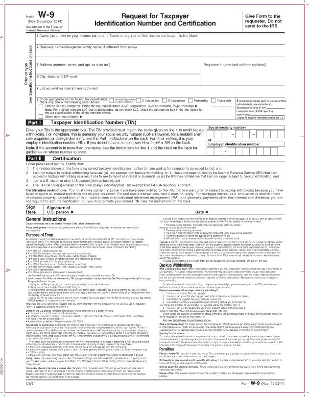 FTI Forms. LW9
