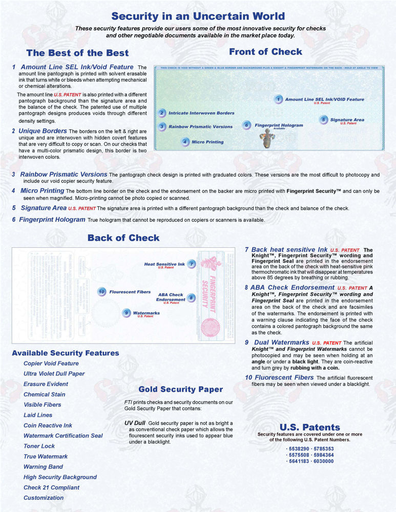 FTI Forms. Security Features